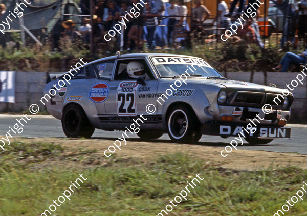 1977 Wynns 22 Basil van Rooyen Brian Cook Datsun 140 (courtesy Roger S ...