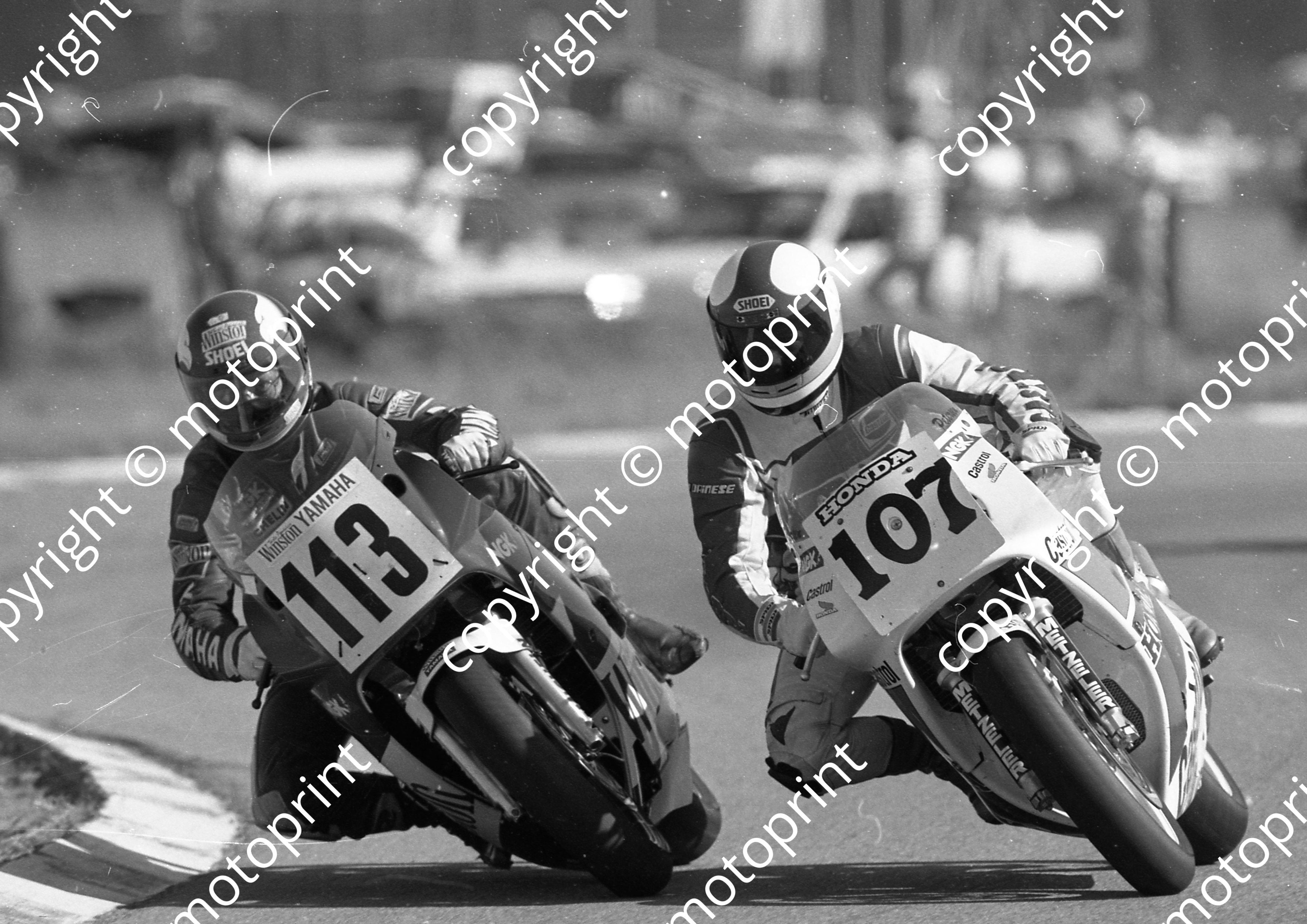 1989 Welkom MC 113 Russell Wood Yamaha FZR 107 Dave Petersen Honda RD ...