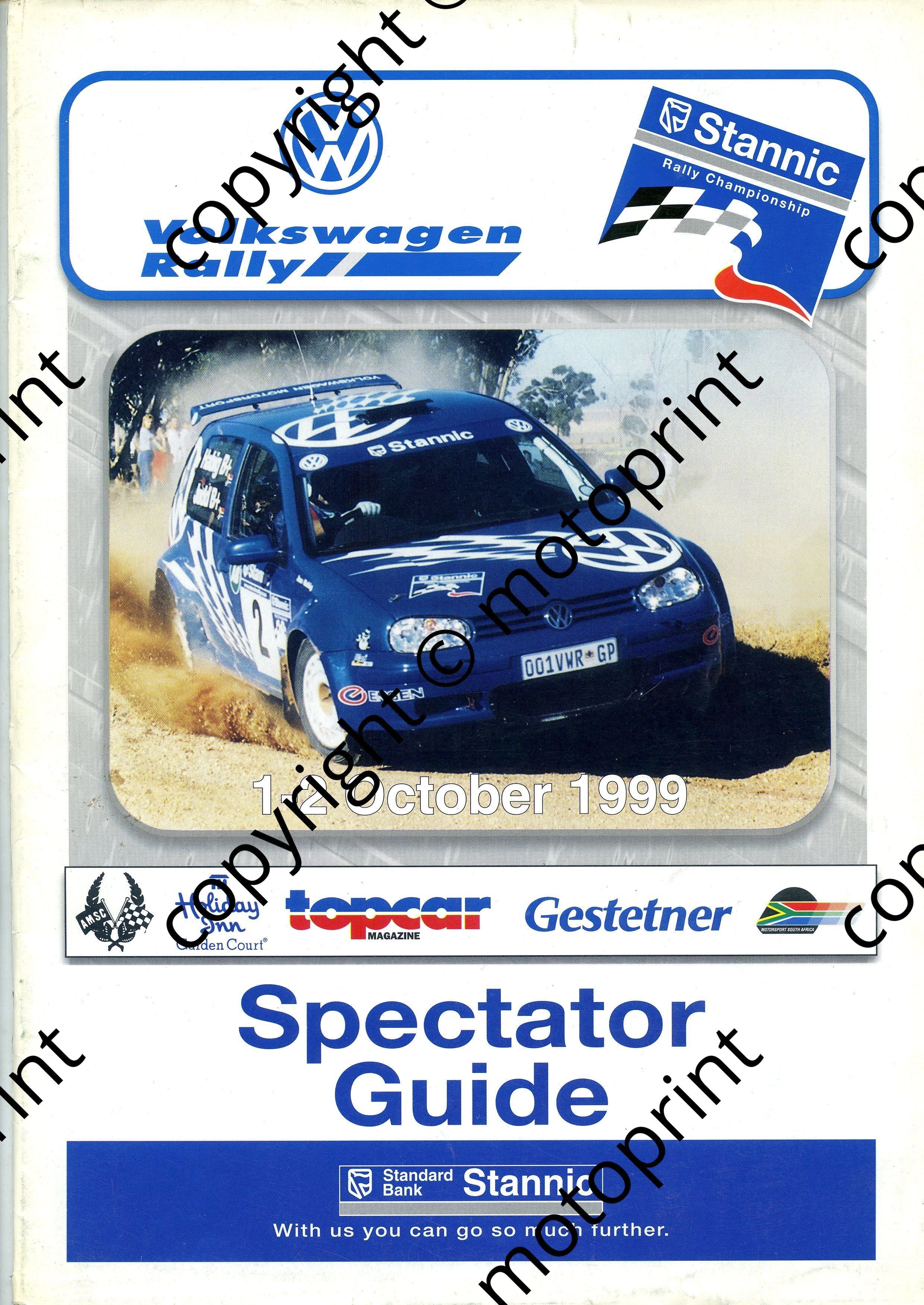 1999 Oct VW Rally 1-2 Oct Cover Spectator guide, entry list – Motoprint