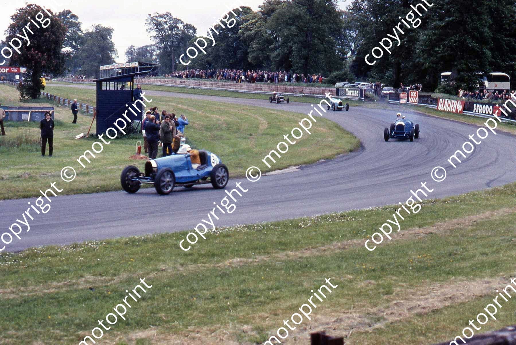 SS Bugattis at Old Hall Corner, Moffat in front – Motoprint